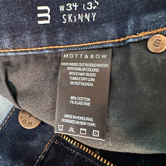 Mott & Bow | Jeans | Mott Bow Mens Skinny Jeans Dark Blue Jeans 34 X 32 ...